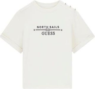 Guess T-shirt imprim&eacute; et broderie en coton m&eacute;lang&eacute;