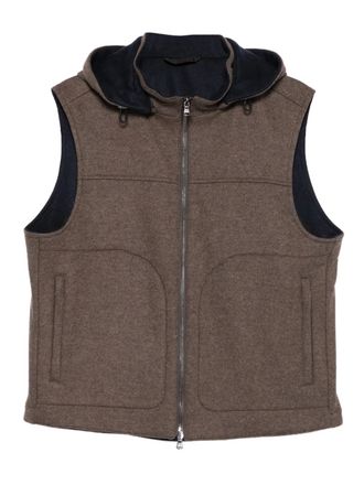 Barba veston zippé à capuche - Marron