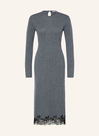 Maje Strickkleid Mit Spitze grau