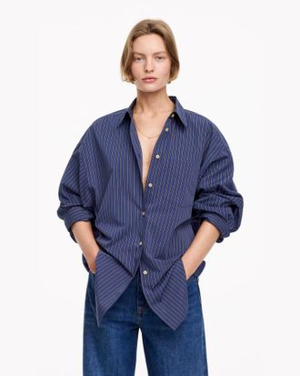 Arket Oversize-Hemd Mit Dolman-&Auml;rmeln -Blau