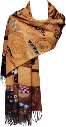 GFM Châle en laine mélangée cachemire pour lautomne et lhiver (PWSHL), Pwshl-klimt Arbre de vie (Cpkek)