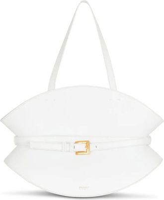 Balmain sac porté épaule médium à taille ceinturée - Blanc