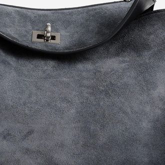 Balenciaga Womens Shoulder Bag Rodeo Grey Domesticated Calf Leather