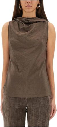 Alysi Femme, Tops, Brun, Taille: 36 FR Sleeveless Cowl Neck Top