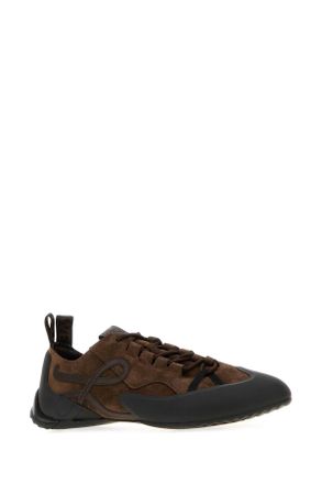 Loewe Mens Brown Suede Grip Sneakers Dark Brown-Dark Brown/dark