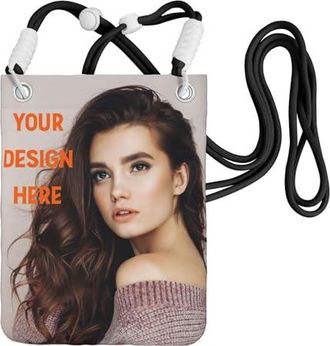 Generic Sac &agrave; bandouli&egrave;re personnalis&eacute; pour t&eacute;l&eacute;phone portable, petit sac &agrave; bandouli&egrave;re personnalis&eacute; pour un usage quotidien, bandouli&egrave;re r&eacute;glable et amovible