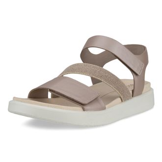Ecco Damen Gruuv M Taupe Teardrop Sandal, Grey Rose Metallic, 35 EU