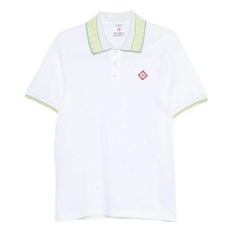 Casablanca Laurel Kragen-Polohemd - - Tops - Herren - Wei&szlig; - S