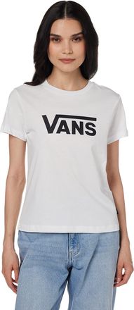 Vans Wm Drop V Ss Crew T-Shirt für Damen, Weiß-Schwarz, XS