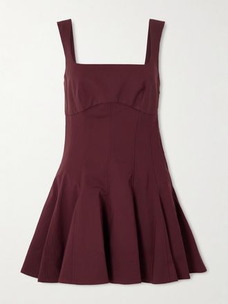 SIMKHAI Emslie Minikleid Aus Einer Baumwollmischung Mit Falten - Burgunder