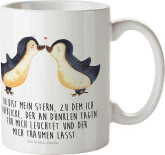 Mr. & Mrs. Panda Kindertasse Pinguin Liebe - Geschenk, Trinklernbecher Personalisiert, Liebesspruch, Kinderbecher, Vertraut, Freundin, Auslaufsicher, Kindergeburtstag,