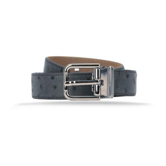 Dolce & Gabbana Strau&szlig;enleder G&uuml;rtel - - Accessories - Herren - Blau - 100 CM