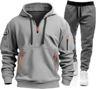 Generic Tenue Sport Homme Ensemble Sweat-Shirt &Agrave; Capuche Et Pantalon Sportwear Mode Casual Tenue Sport Homme D&eacute;contract&eacute; Ensemble 2 Pi&egrave;ces Tracksuit D&eacute;contrac