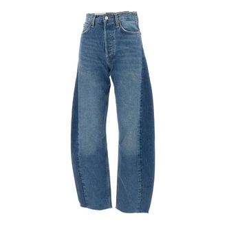 A Gold E High Waist Wide Leg Denim Jeans - - Jeans - Damen - Blau - W26