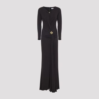 Elisabetta Franchi Jersey Brown Gown