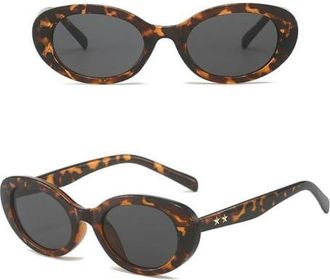 Generic Lunettes de soleil élégantes pour femmes de forme ovale UV400 pour homme voyageant lunettes de soleil pour femme, léopard gris 2026