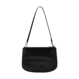 Diesel Gebogene Leder-Schultertasche - - Bags - Damen - Schwarzk - ONE SIZE