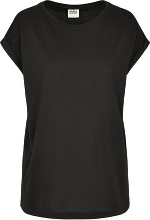 Urban Classics Damen Ladies Organic Extended Shoulder Tee T-Shirt,, per pack Schwarz (Black 00007), Medium (Herstellergröße: M)