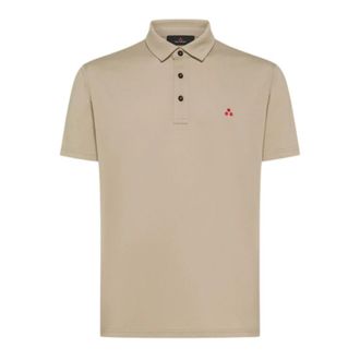 Peuterey Beige Tricot Polo mit Logo-Detail - - Tops - Herren - Braun - 2XL