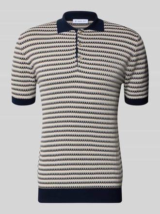 Manuel Ritz Regular Fit Poloshirt im Allover-Look mit Knopfleiste