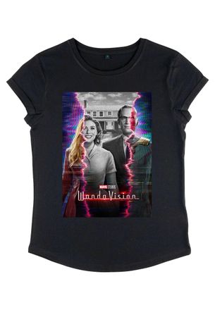 MARVEL Damen Wandavision Teaser Poster Womens Rolled Sleeve T-shirt, Schwarz, S