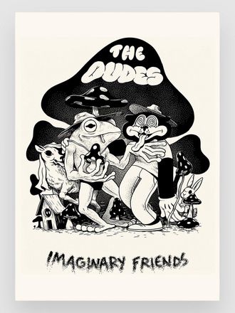 THE DUDES Imaginary Friends Unlimited Imprim&eacute; artistique blanc