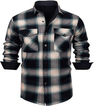 Generic Sweat-shirt pour homme - Veste &agrave; capuche - Pull tendance d&eacute;contract&eacute; - Manteau pour homme - Hauts en flanelle - Chaud - Manches longues - Manteaux d&eacute;c