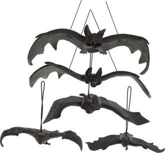 Cabilock 1 Satz Simulation Fledermaus Anhänger Hallow Fake Bat Einzigartiges Realistisches Fledermausmodell Schwarzes Fledermausmodell des Deckelspielzeugs Cri