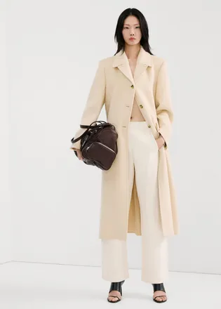 Mango Pantalon coton taille &eacute;lastique jaune pastel - Femme - XXS - MANGO