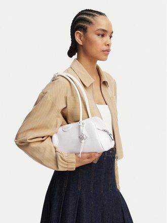 Calvin Klein Handtasche Quilted Nylon Medium Shoulder Ba LV04F3743G Wei&szlig;