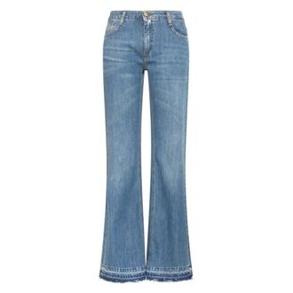 Momoni Stone Washed Denim Low Rise Flared Jeans - - Jeans - Damen - Blau - XS