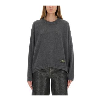 Ganni Rundhals-Strickpullover - - Knitwear - Damen - Grau - 2XS
