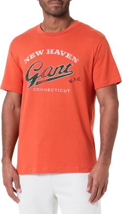GANT Herren Graphic SS T-Shirt, Orange, XXL