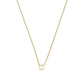 Luxenter Halskette mit Alphabet-Finish 18 Karat - Buchstabe M, Mediano, Metall, ohne Edelstein, Mediano, Metall, Kein Edelstein
