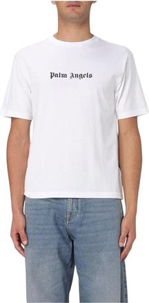 Palm Angels Homme, Tops, Blanc, Taille: M Classic Logo Tee