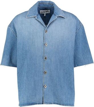 Loewe Herren Jeanshemd AMAGRAM SHORT SLEEVE SHIRT