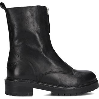 Shabbies Amsterdam Zipa Leder Stiefeletten Schwarz - - Shoes - Damen - Schwarzk - 36 EU