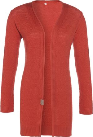 Knit Factory June Strickjacke - Lange Damen Strickjacke - Cardigan aus Baumwollmix - Hochwertige Qualität - Terra - 40/42