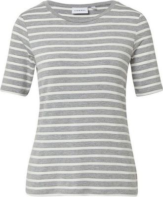 Comma Kurzarmshirt T-Shirt Ringel-Shirt aus Viskosemix mit dezentem Glitzergarn