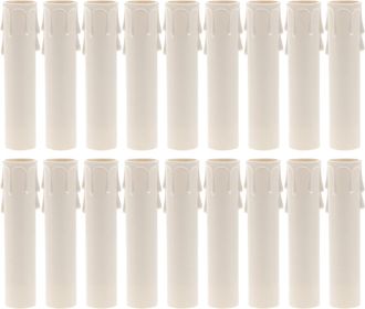 Valiclud CORHAD 50 St&uuml;ck Tropfenf&auml;nger Kerzenh&uuml;lsen &Oslash;xmm Wei&szlig; Kunststoff Hitzebest&auml;ndig Windschutz Lampenh&uuml;lsen f&uuml;r Kronleuchter und H&auml;ngelampen Verhindert Wac