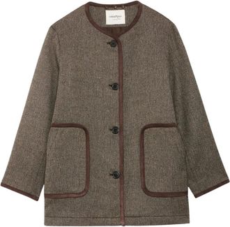 ottod'Ame Femme, Vestes, Brun, Taille: 36 FR Manteau à col amovible