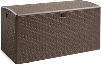 Amazon Basics Box zur Aufbewahrung und Organisation für den Außenbereich, Terrasse, 375 l, braun