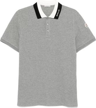 Moncler Polo-Shirt mit Markenkragen - - Tops - Herren - Grau - L
