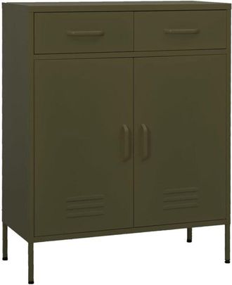 vidaXL Lagerschrank Olivgr&uuml;n 80x35x101,5 cm Stahl - Vidaxl