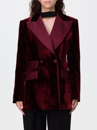 Simona Corsellini Blazer crois&eacute; en velours &agrave; revers en pointe
