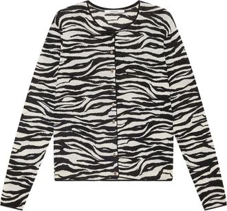 Maliparmi cardigan boutonné à motif zébré - Noir