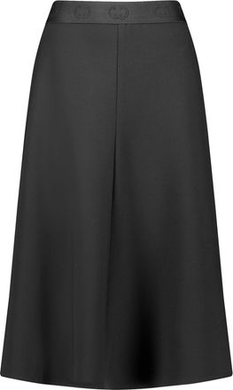 Gerry Weber Damen Midirock mit Gummibund unifarben wadenlang Schwarz 38
