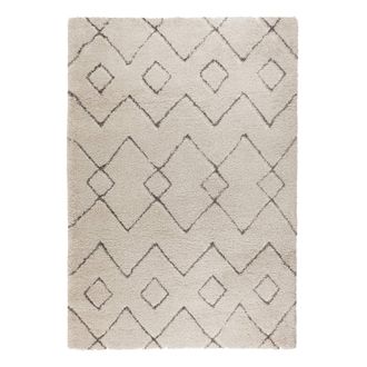 Flair Rugs Dakari Imari Teppich im Tribal-Stil, 200 x 290 cm, cremefarben / Dunkelgrau
