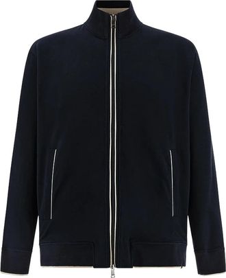 Paul & Shark Homme, Sweatshirts et sweats &agrave; capuche, Bleu, Taille: XL Felpa Zip Cotone Lyocell