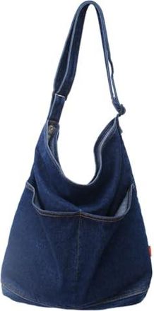 SOLUSTRE Sac Bandouli&egrave;re Femme Denim Grand Format Cabas Multifonction R&eacute;sistant Design D&eacute;contract&eacute; &Eacute;l&eacute;gant Shopping et Sorties Courantes